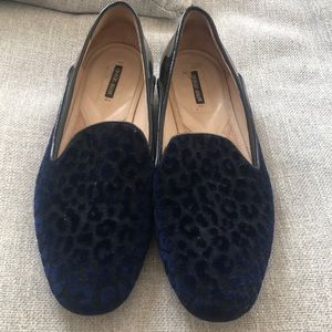 Giorgio Armani | Shoes | Giorgio Armani Black And Blue Leopard Flats ...